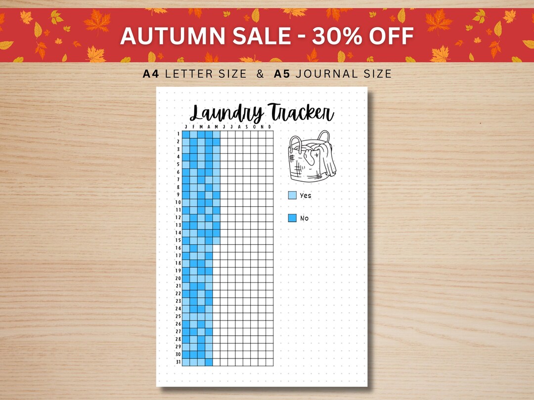 Laundry Tracker PRINTABLE Journal Page Planner Page Daily Tracker ...