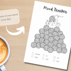 Cat Mood Tracker - PRINTABLE Journal Page - Planner Page - Feelings ...