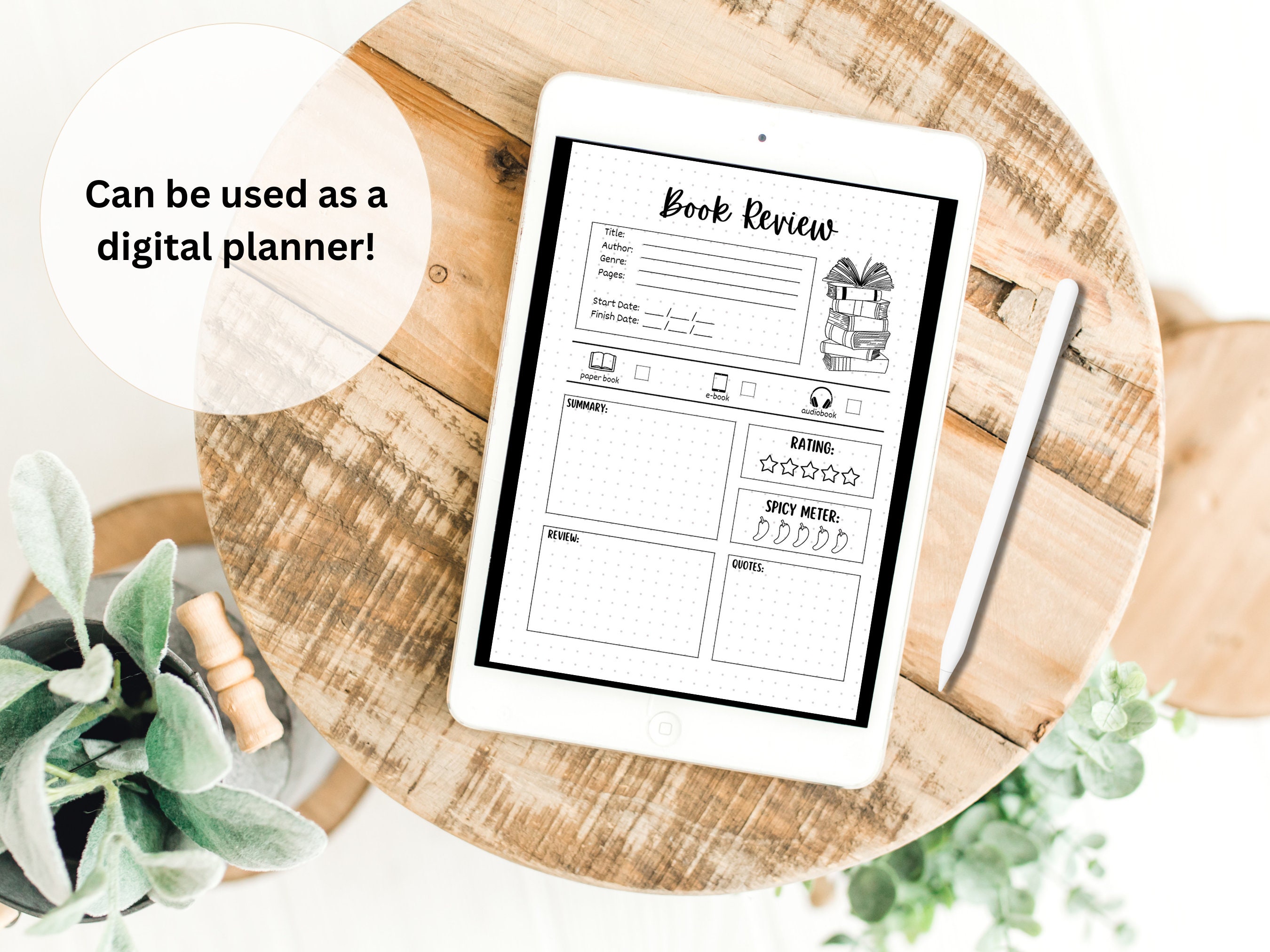 Book Review - PRINTABLE Journal Page - Planner Page - Bookclub Book ...