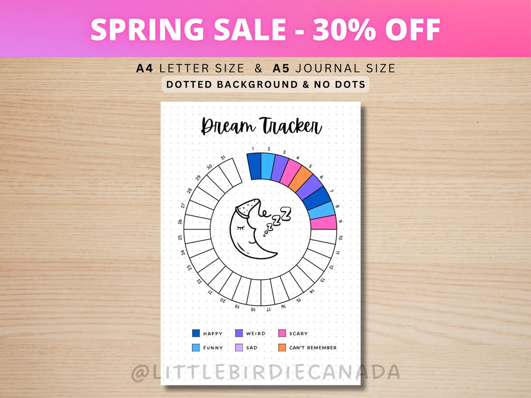 Dream Tracker - PRINTABLE Journal Page - Printable Planner Page - Dream ...