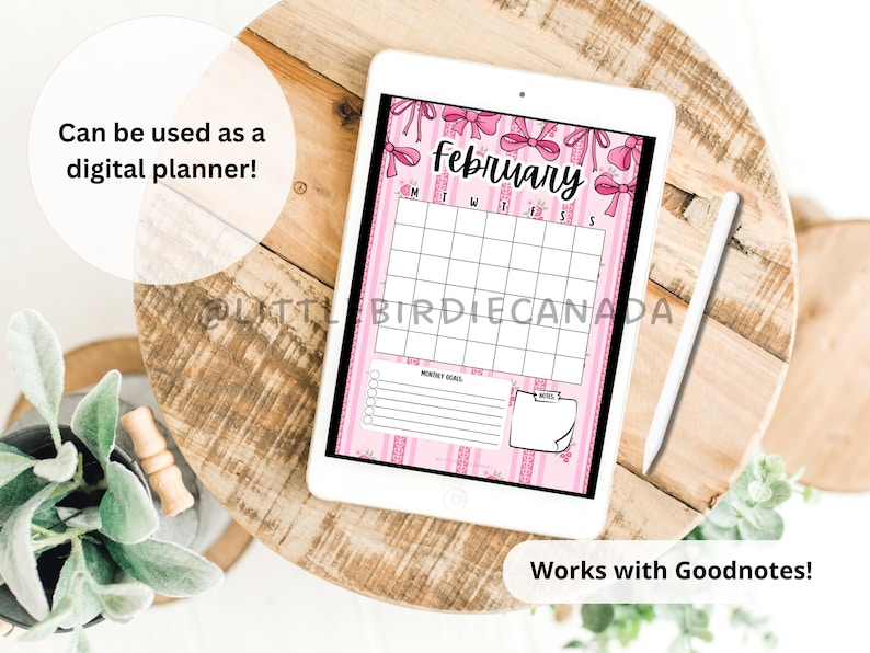 February Journal Bundle - Bows - PRINTABLE Journal Pages - PRE-COLOURED ...