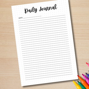 Daily Journal - PRINTABLE Journal Page - Printable Planner Page - Daily ...