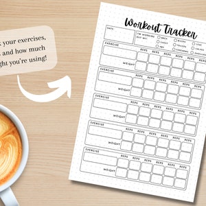 Workout Tracker - PRINTABLE Journal Page - Exercise Tracker - Fitness ...