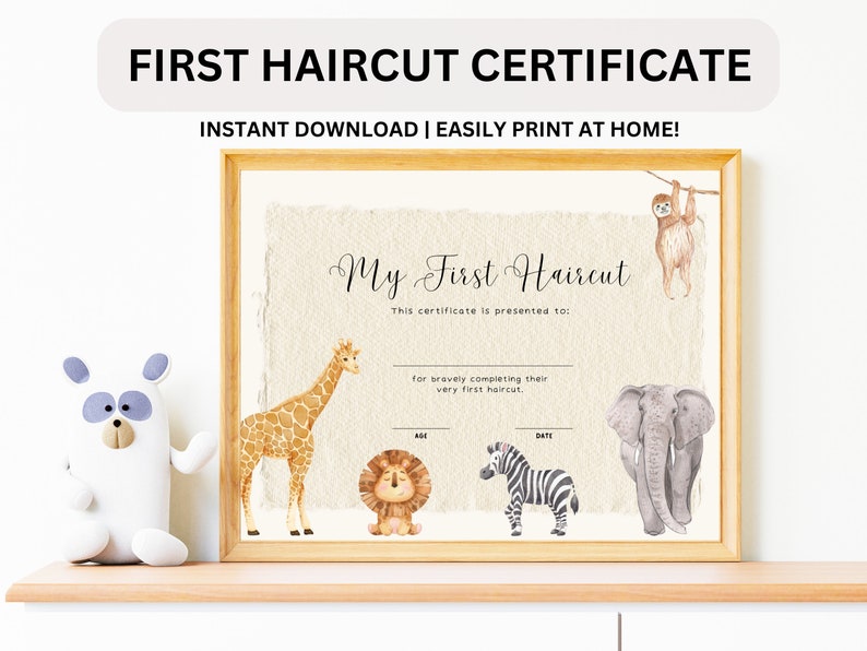 My First Haircut Certificate First Haircut Keepsake First Hair - Etsy ...