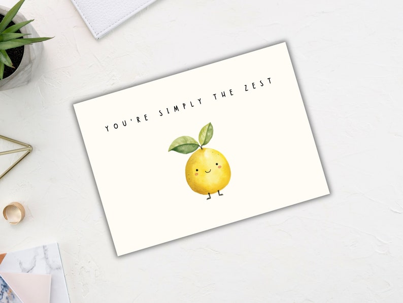 Printable Thank You Card Funny Simply the Zest Funny Pun Thank You Card ...