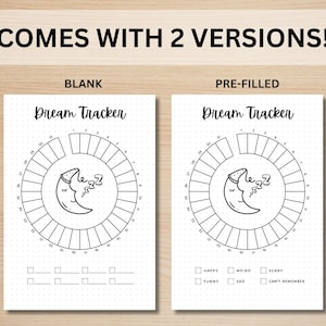 Dream Tracker - PRINTABLE Journal Page - Printable Planner Page - Dream ...