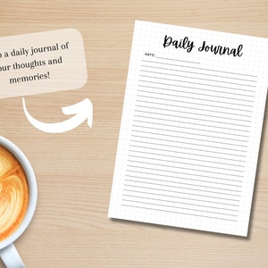 Daily Journal - PRINTABLE Journal Page - Printable Planner Page - Daily ...