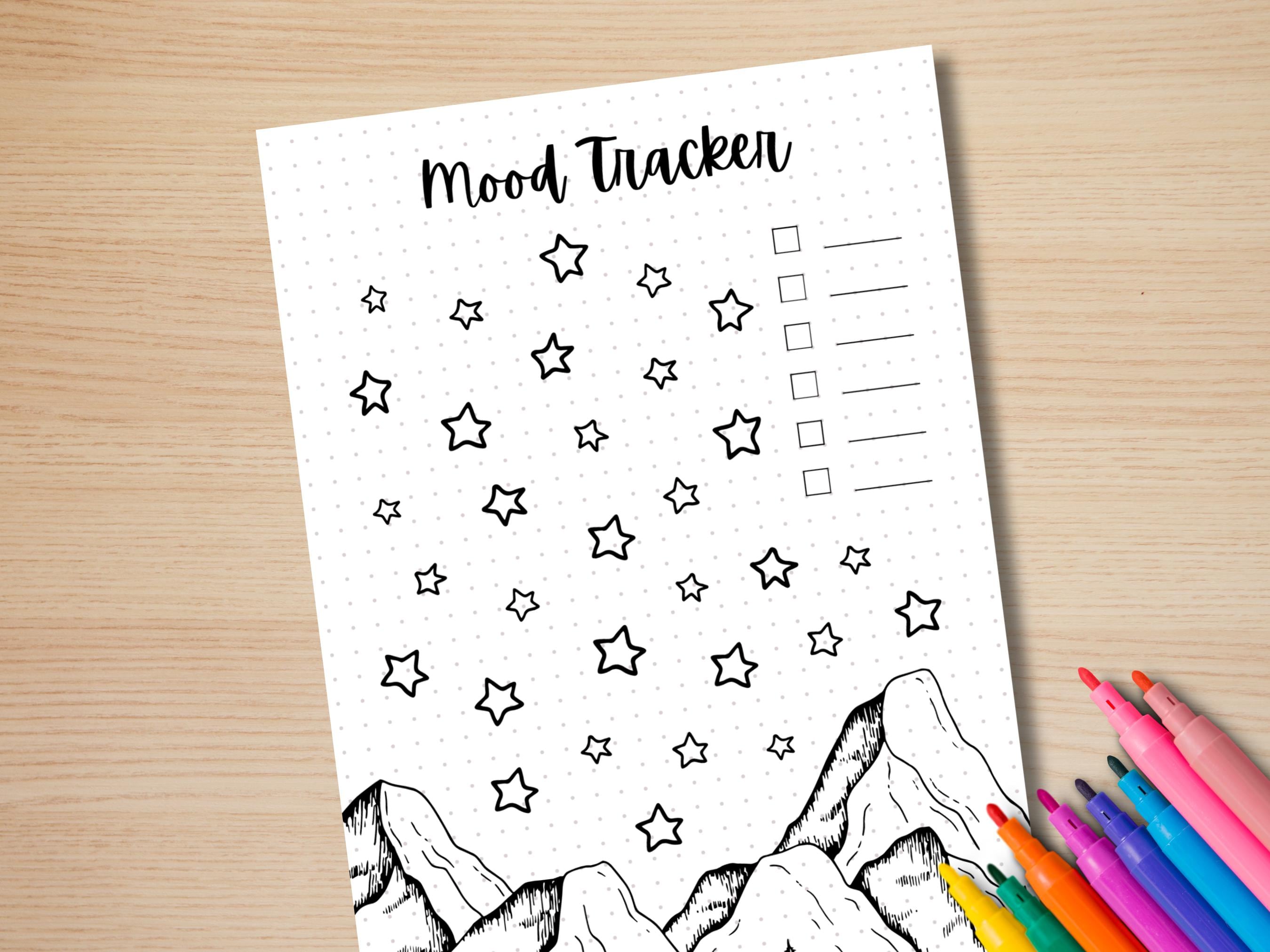 Star Mood Tracker - PRINTABLE Journal Page - Planner Page - Feelings ...