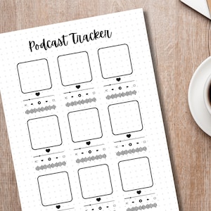 Podcast Tracker - PRINTABLE Journal Page - Planner Page - Monthly ...