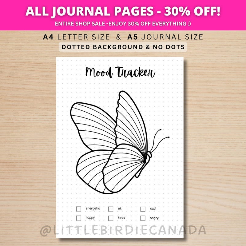 Butterfly Daily Journal - Etsy