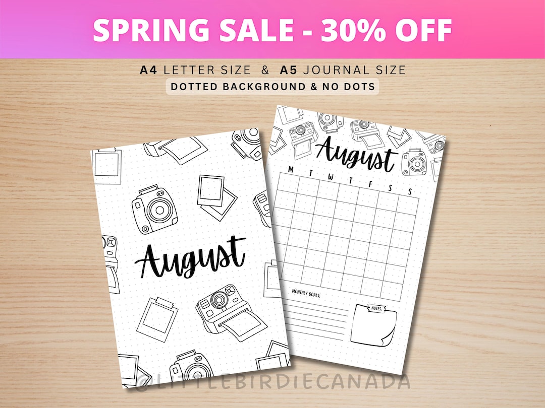 August Title Page August Calendar PRINTABLE Calendar Printable Title ...
