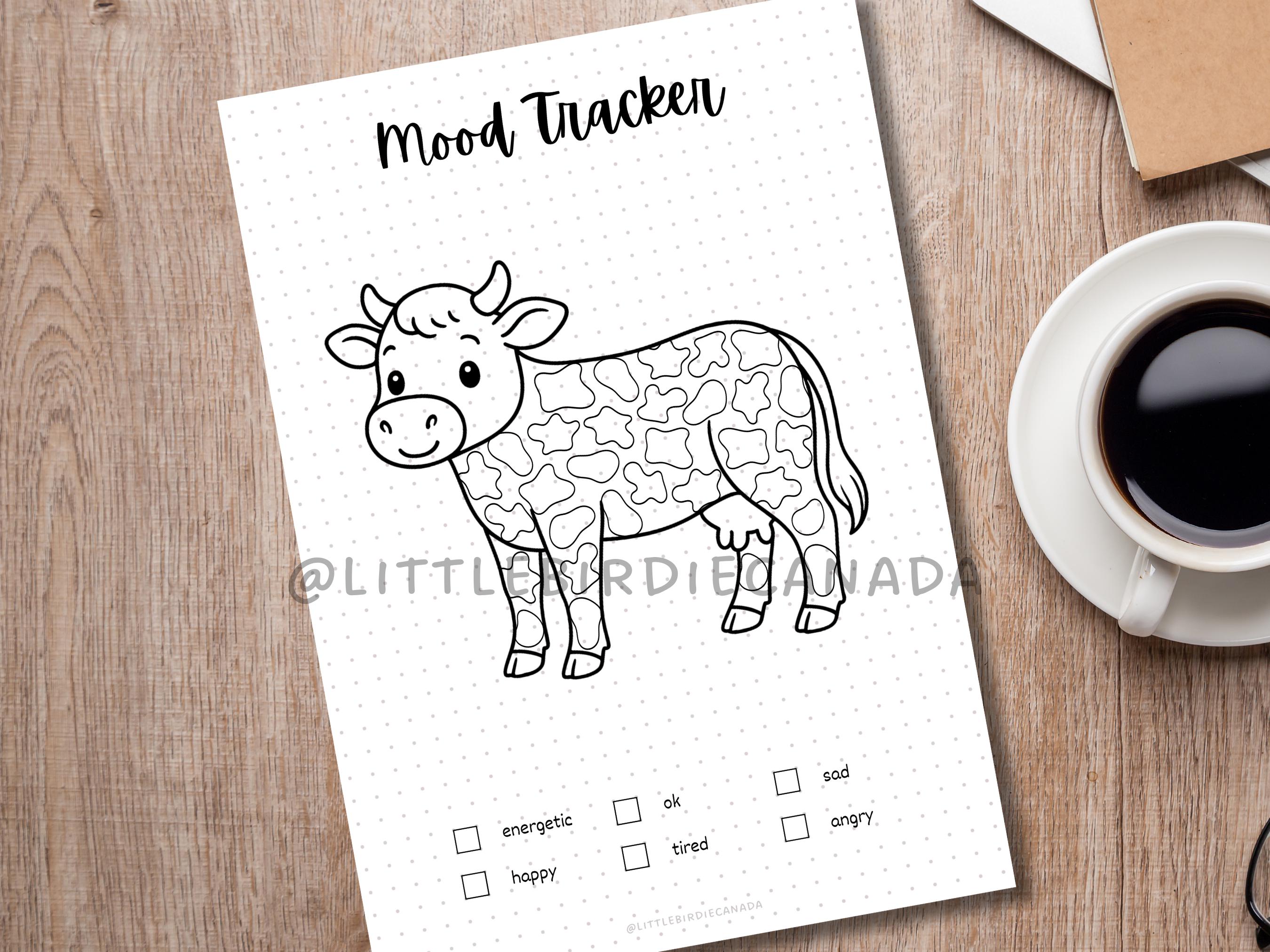 Cow Mood Tracker - PRINTABLE Journal Page - Farm Theme - Digital ...
