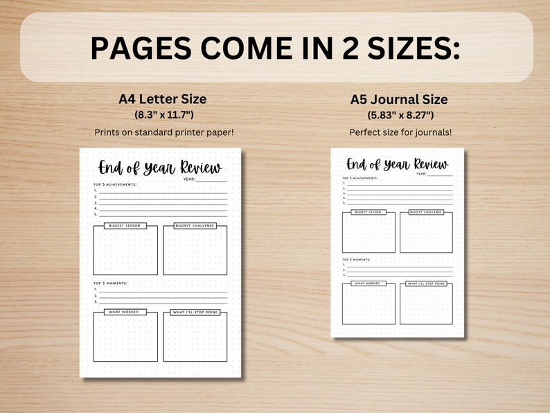 End of Year Reflection - PRINTABLE Journal Page - End of Year Review ...