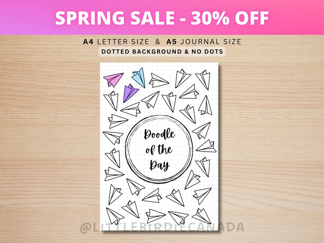 Paper Plane Doodle of the Day - PRINTABLE Journal Page - Planner Page ...