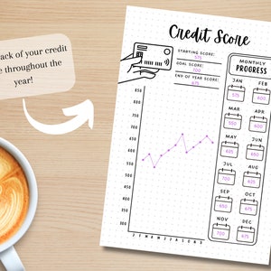 Credit Score Tracker - PRINTABLE Journal Page - Planner Page - Credit ...