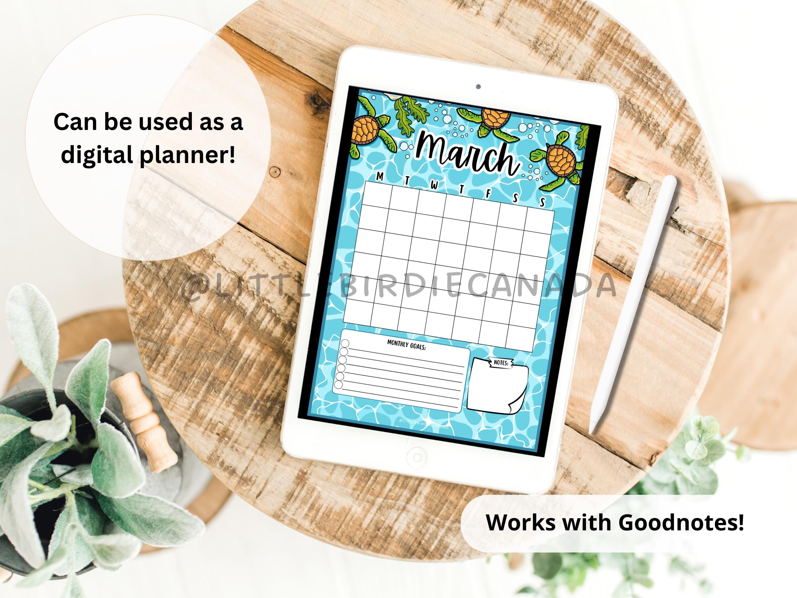 March Journal Bundle - Turtles - PRINTABLE Journal Pages - PRE-COLOURED ...