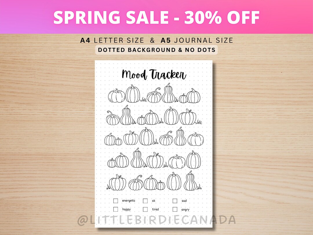 Pumpkin Mood Tracker - PRINTABLE Journal Page - Planner Page - Feelings ...