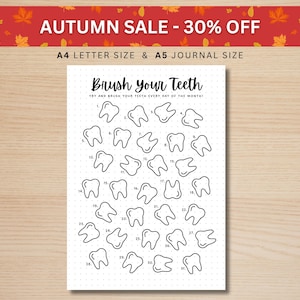Brush Your Teeth PRINTABLE Journal Page Kids Teeth Brushing Tracker ...