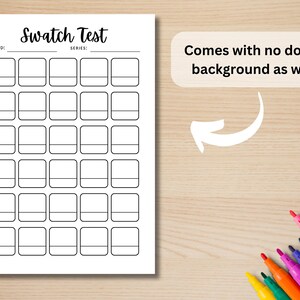 Swatch Test PRINTABLE Journal Page Planner Page Color Test Colour Test ...