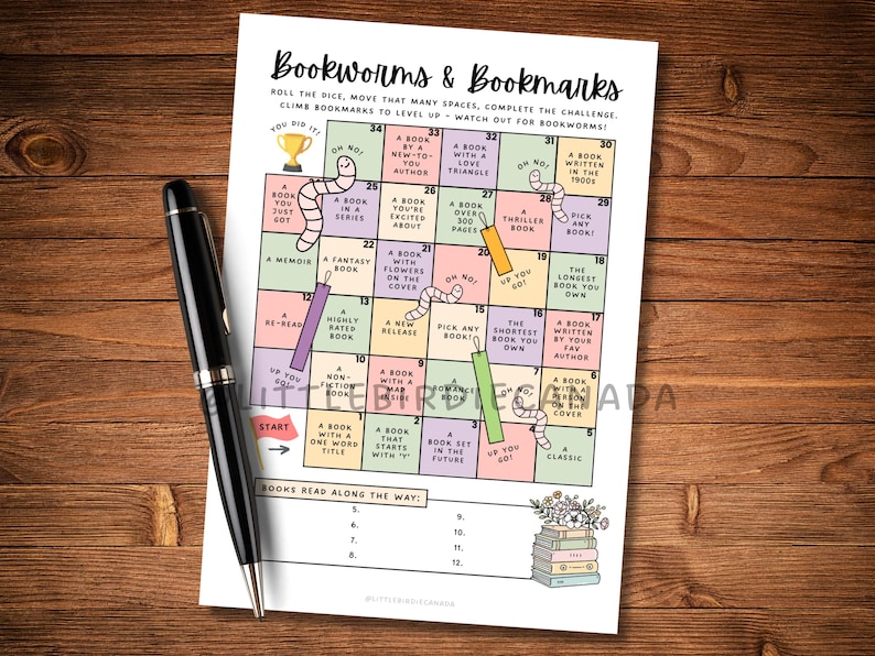 Bookworms and Bookmarks - PRINTABLE Journal Page - Reading Challenge ...
