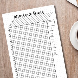 Attendance Record Tracker - PRINTABLE Teacher Planner Page - Track ...