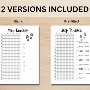 Step Tracker Yearly PRINTABLE Journal Page Planner Page Fitness Tracker ...