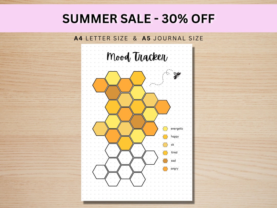 Honeycomb Mood Tracker PRINTABLE Journal Page Planner Page Feelings ...