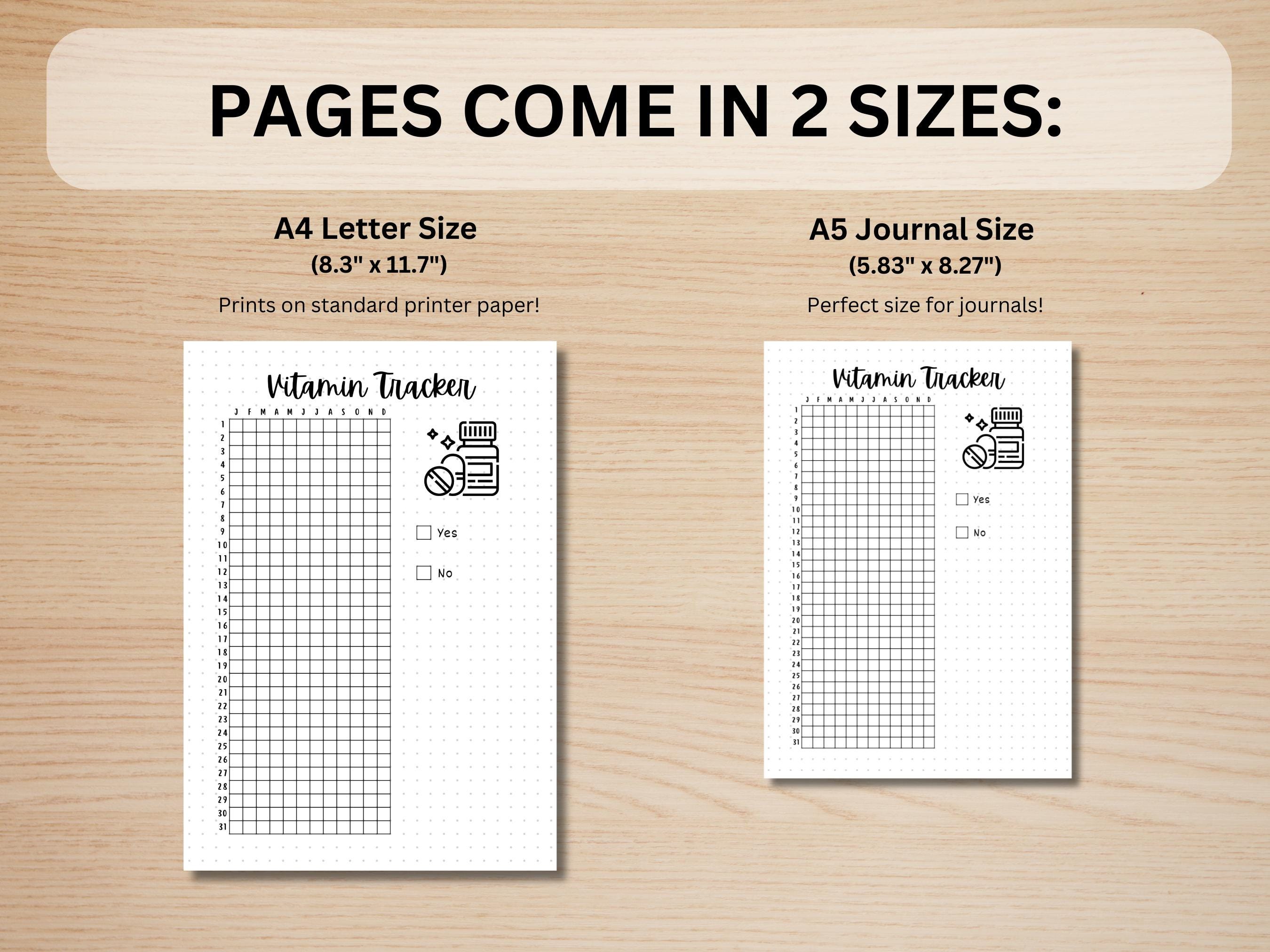 Vitamin Tracker - PRINTABLE Journal Page - Medication Tracker - Health ...