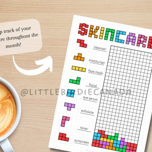 Skin Care Tracker - PRINTABLE Journal Page - Self Care Tracker ...