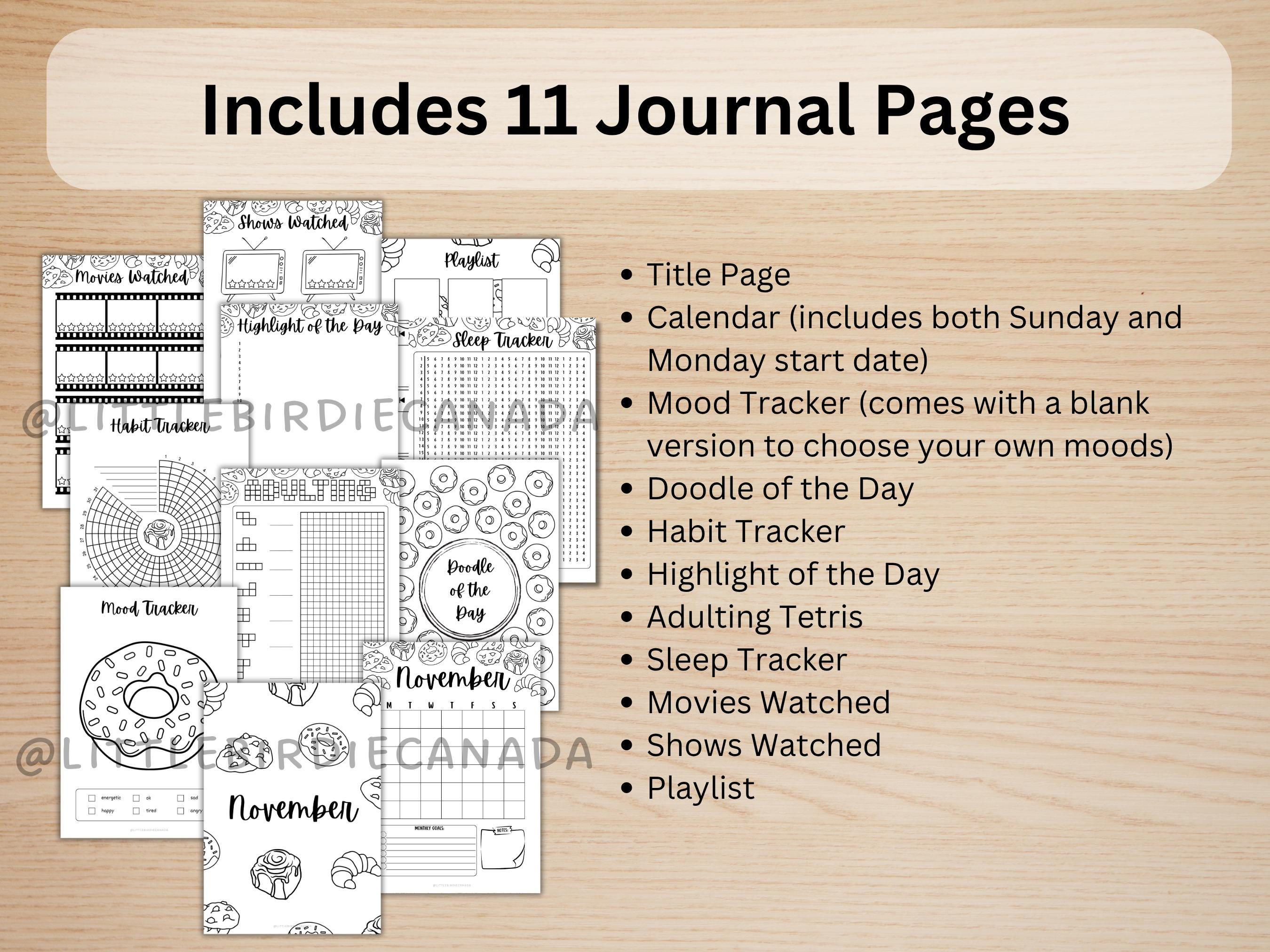 November Journal Bundle - Bakery Theme - PRINTABLE Journal Pages ...