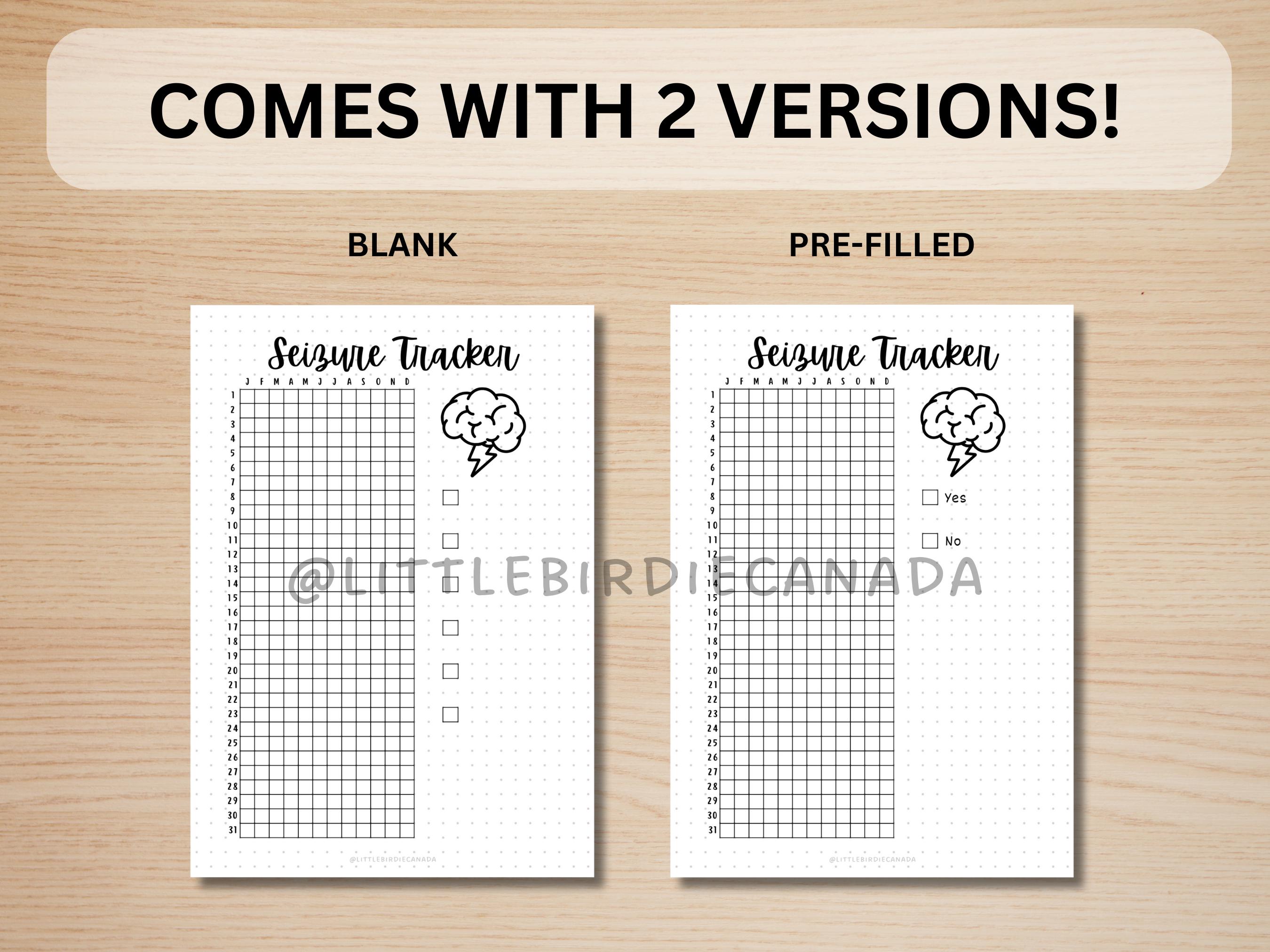 Seizure Tracker - PRINTABLE Journal Page - Medical Tracker - Track ...