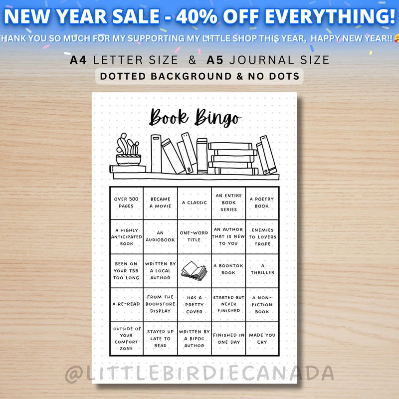 2026 Book Bingo Digital - Etsy