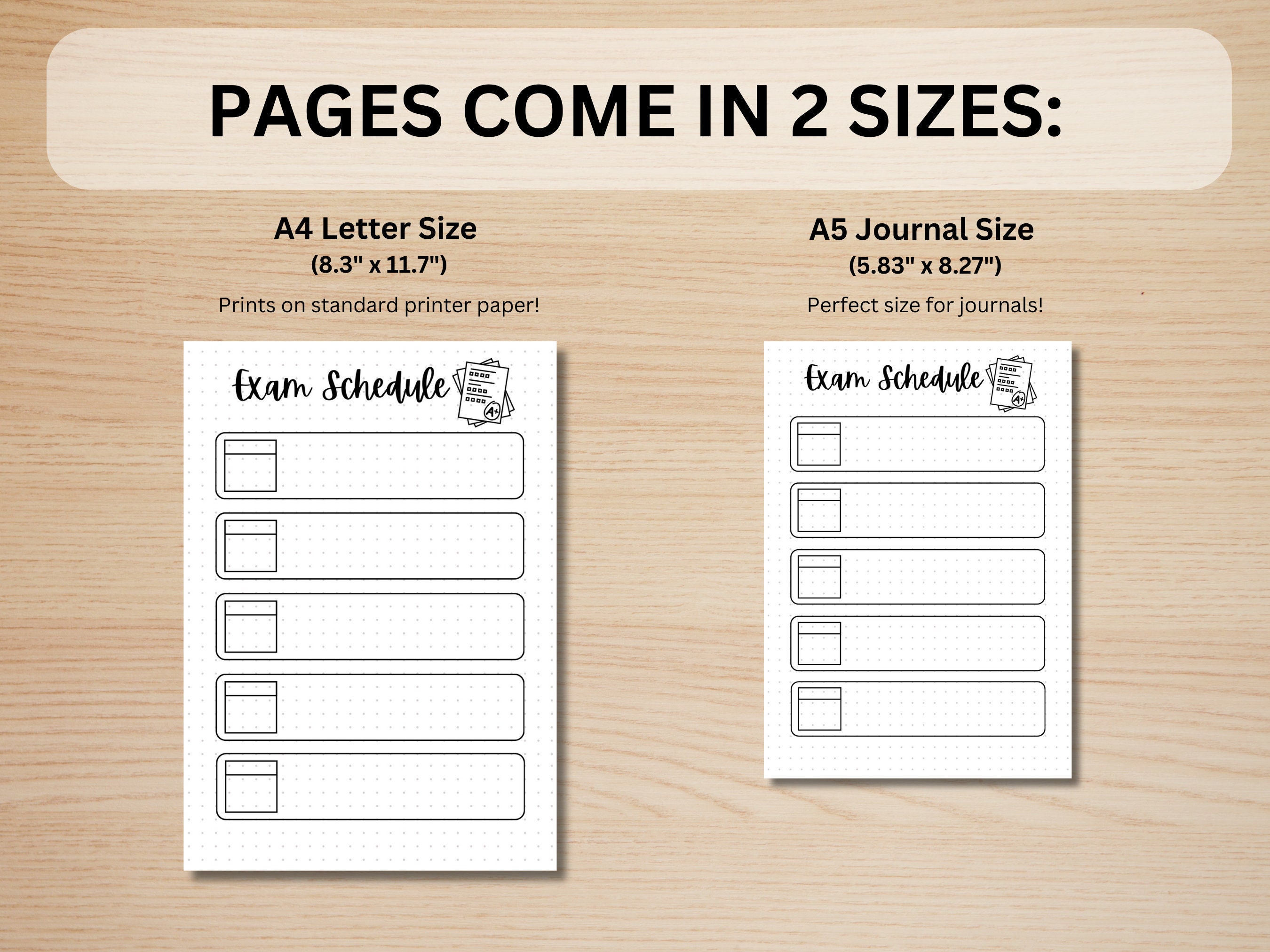 Exam Schedule - PRINTABLE Journal Page - Planner Page - Student Journal ...