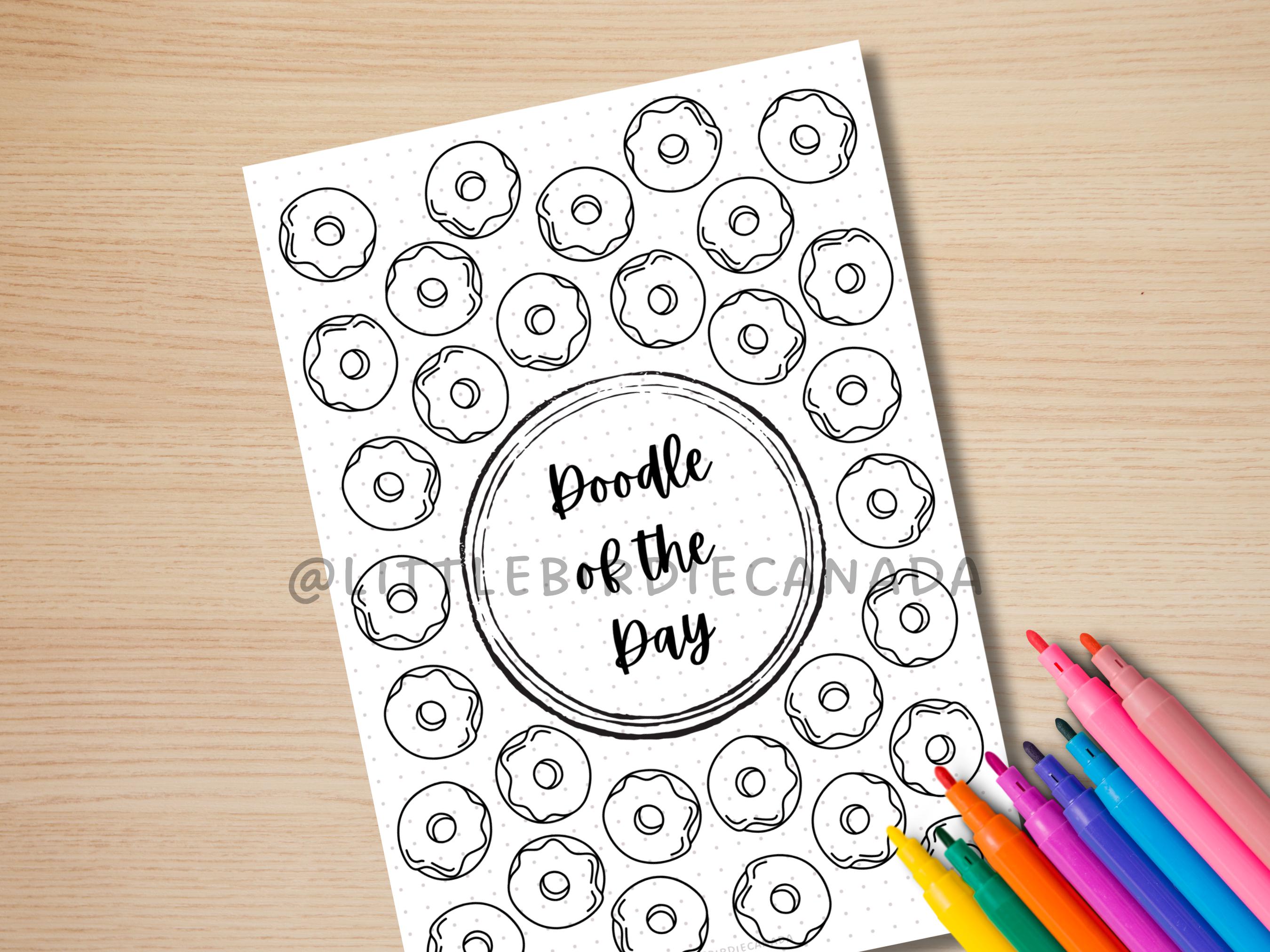 Donut Doodle of the Day - PRINTABLE Journal Page - Planner Page ...