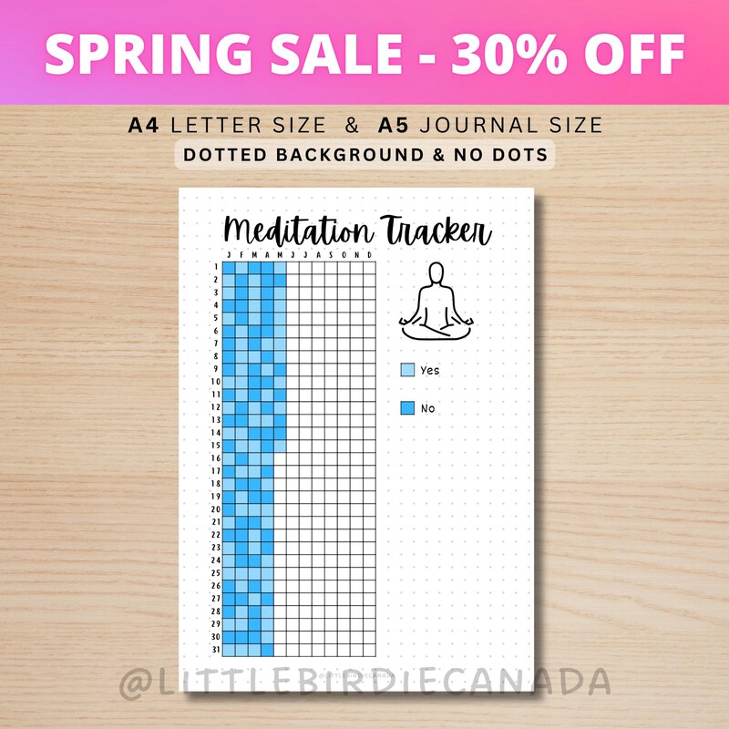 Meditation Tracker Printable - Etsy