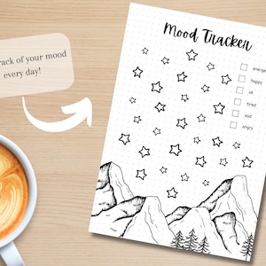 Star Mood Tracker - PRINTABLE Journal Page - Planner Page - Feelings ...