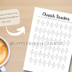 Church Tracker - PRINTABLE Journal Page - Track Church - Bible Study ...
