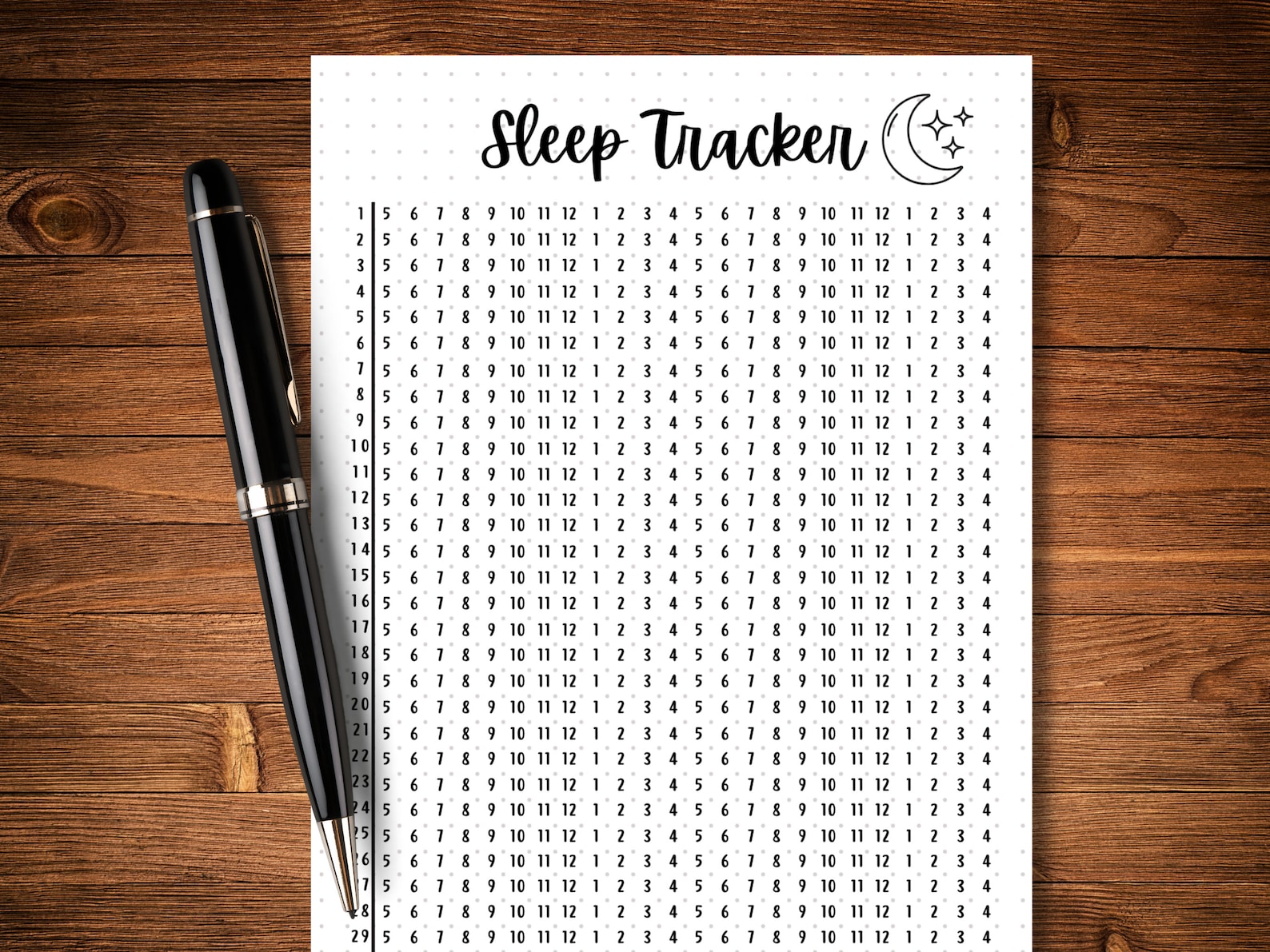 24 Hour Sleep Tracker - PRINTABLE Journal Page - Monthly Sleep Tracker ...