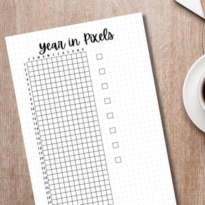 Year in Pixels - PRINTABLE Journal Page - Planner Page - Daily Tracker ...
