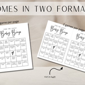 Baby Bingo Game Baby Shower Party Game Find the Guest Game Baby Shower ...