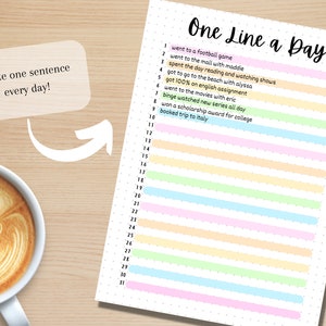 One Line A Day - PRINTABLE Journal Page - Planner Page - Memory Tracker ...