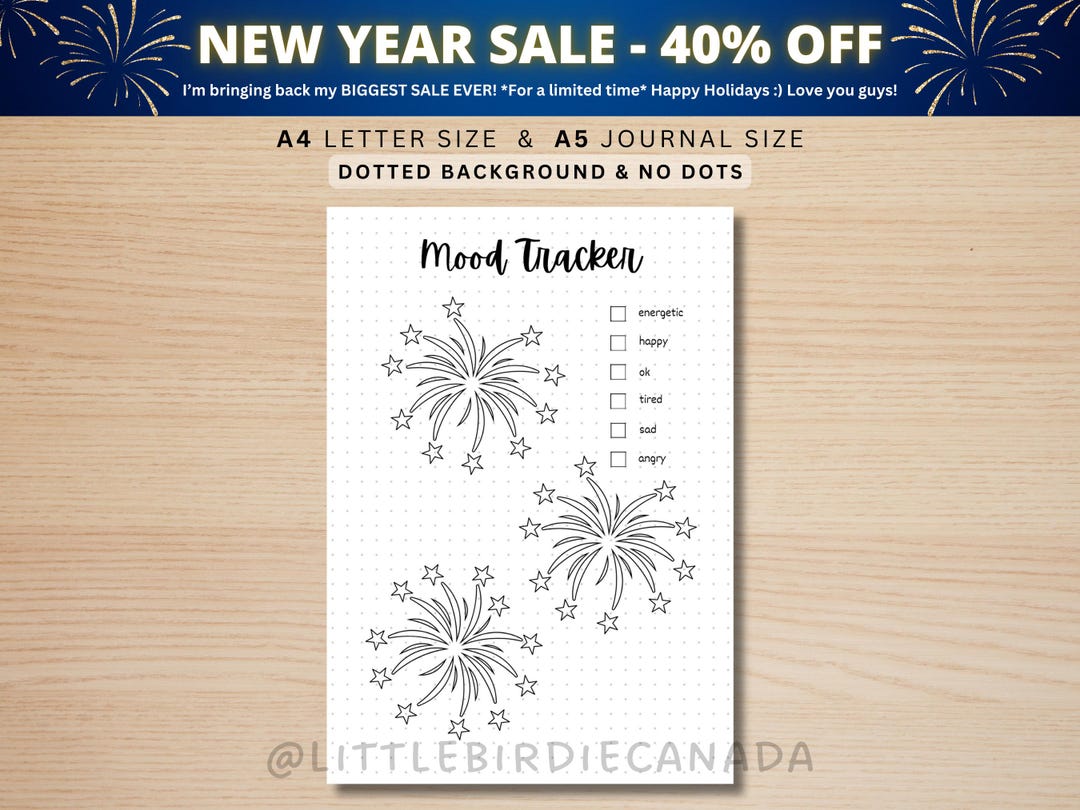 Fireworks Mood Tracker PRINTABLE Journal Page Planner Page Daily ...