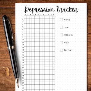 Depression Tracker PRINTABLE Journal Page Planner Page Mood Tracker ...
