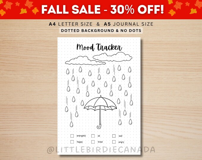 Autumn Leaves Mood Tracker | Printable Journal Page | Planner Page ...