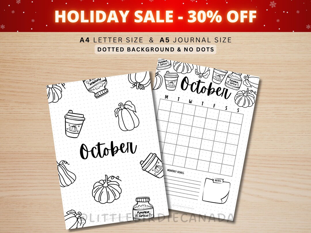 October Title Page October Calendar PRINTABLE Calendar Printable Title ...