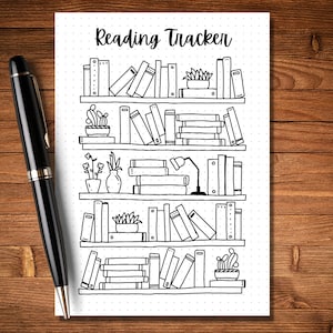 Bookshelf Reading Tracker - PRINTABLE Journal Page - Reading Log - Book ...