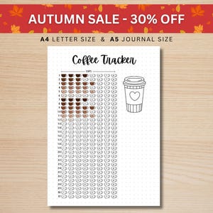 Coffee Tracker PRINTABLE Journal Page Planner Health Tracker Caffeine ...