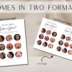 Labor or Horror Funny Baby Shower Game Minimalist Funny Baby Shower ...