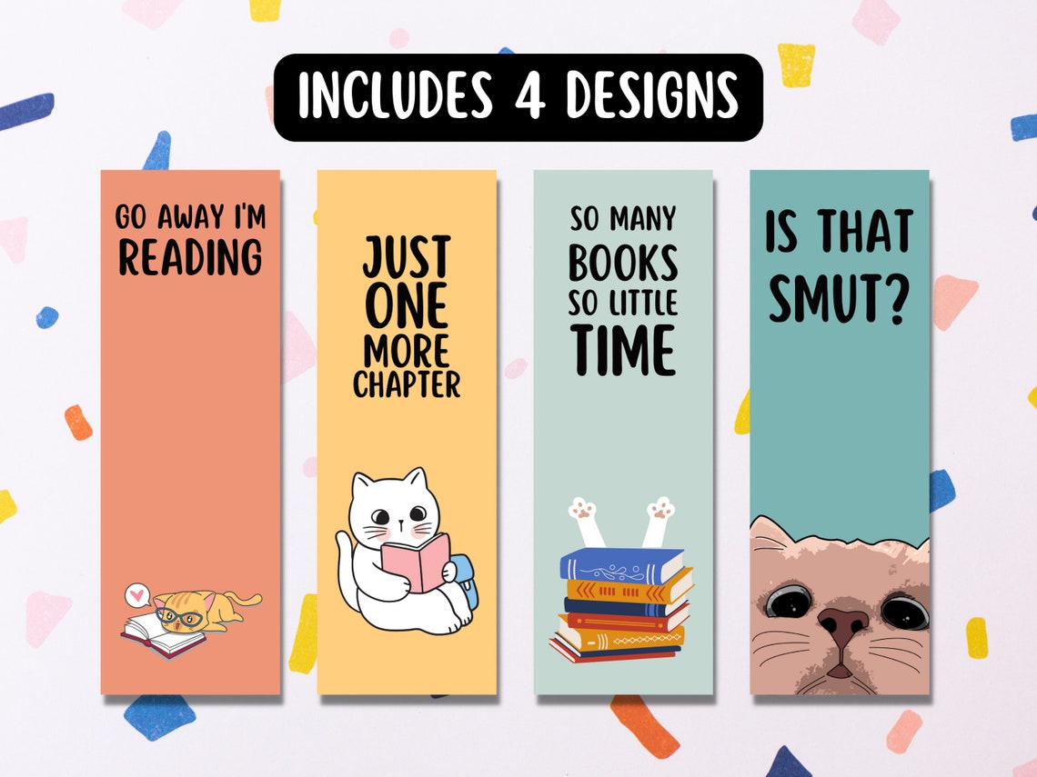 Printable Bookmark Smut Bookmark Printable Funny Bookmark Cat Bookmark ...