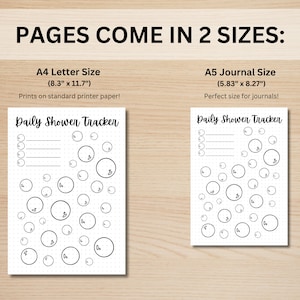 Daily Shower Tracker - PRINTABLE Journal Page - Planner Page - Daily ...